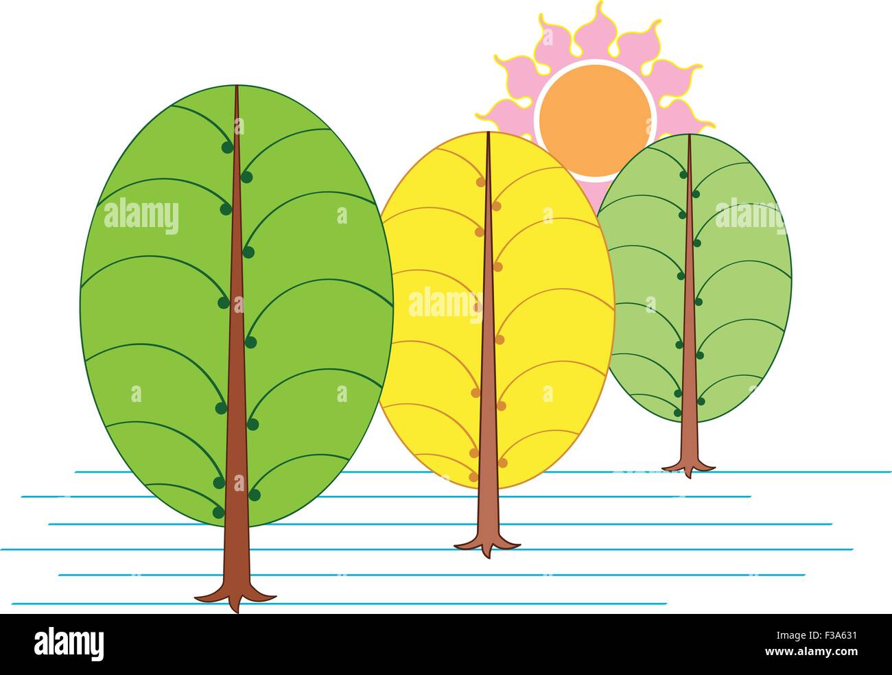 Artistic Tree & Sun Vector Art Stock Vector Image & Art - Alamy
