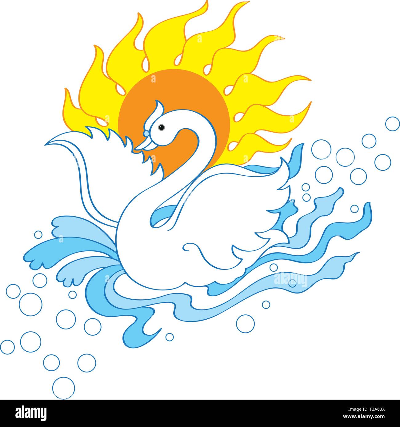 Bird Swimming Abstract Vector Art Stock Vector Image & Art - Alamy