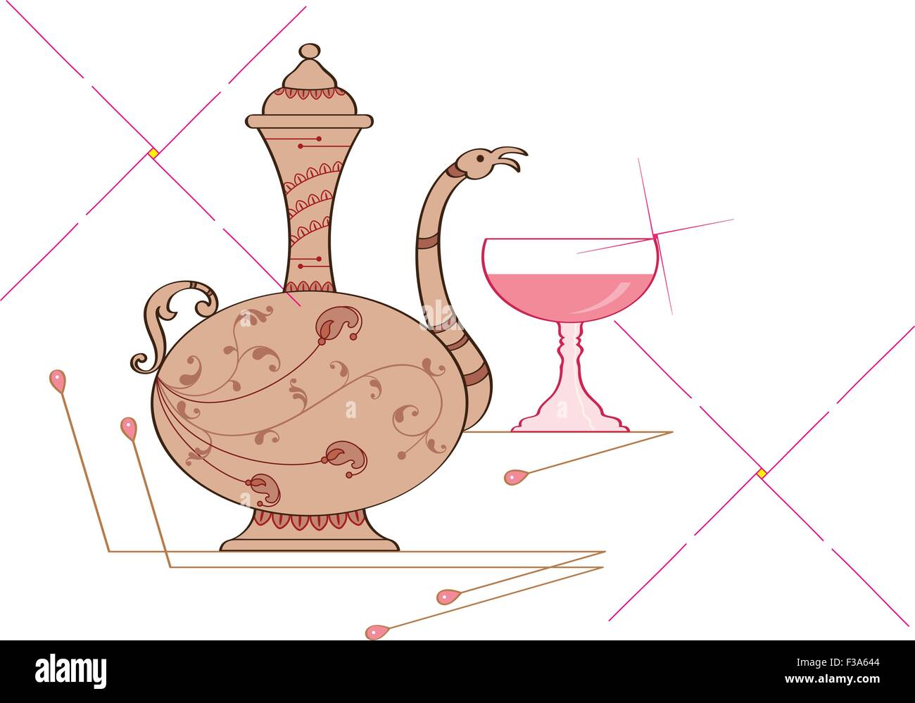Classical Surahi & Wine Glass Vector Art Stock Vector Image & Art - Alamy