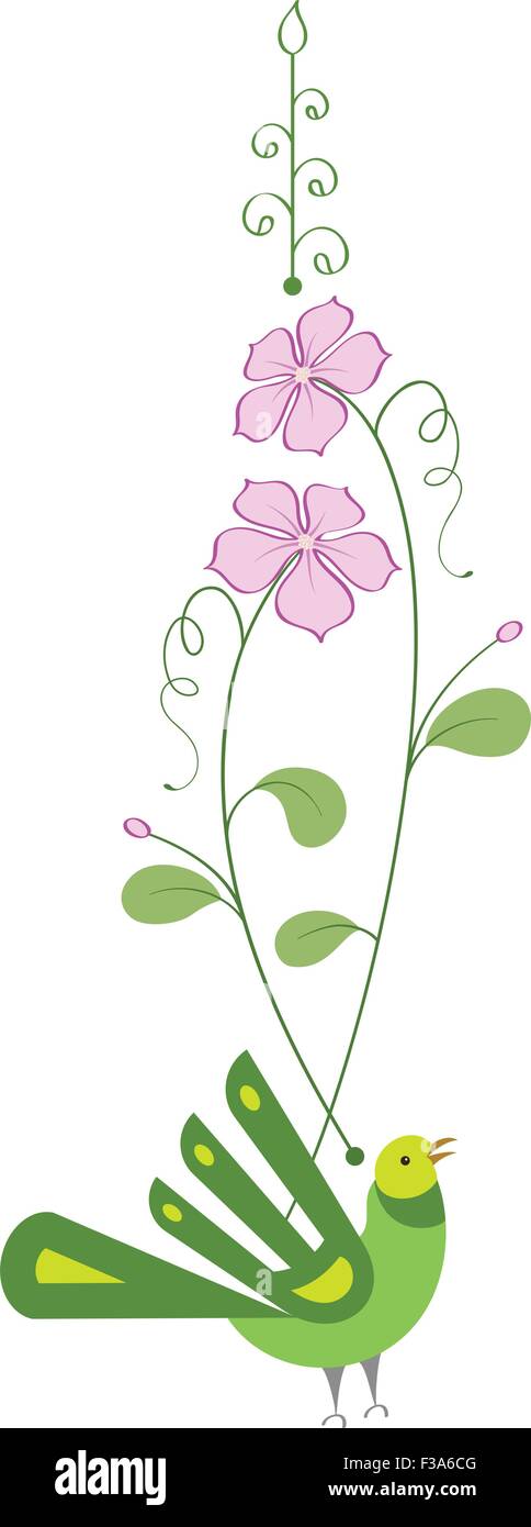 Artistic Bird With Flower Vector Art Stock Vector Image & Art - Alamy