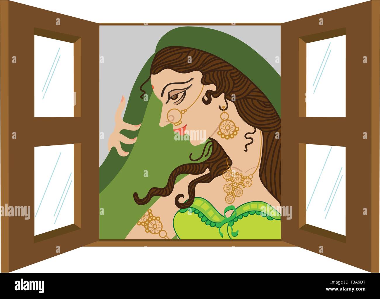 Female silhouette window Stock Vector Images - Alamy