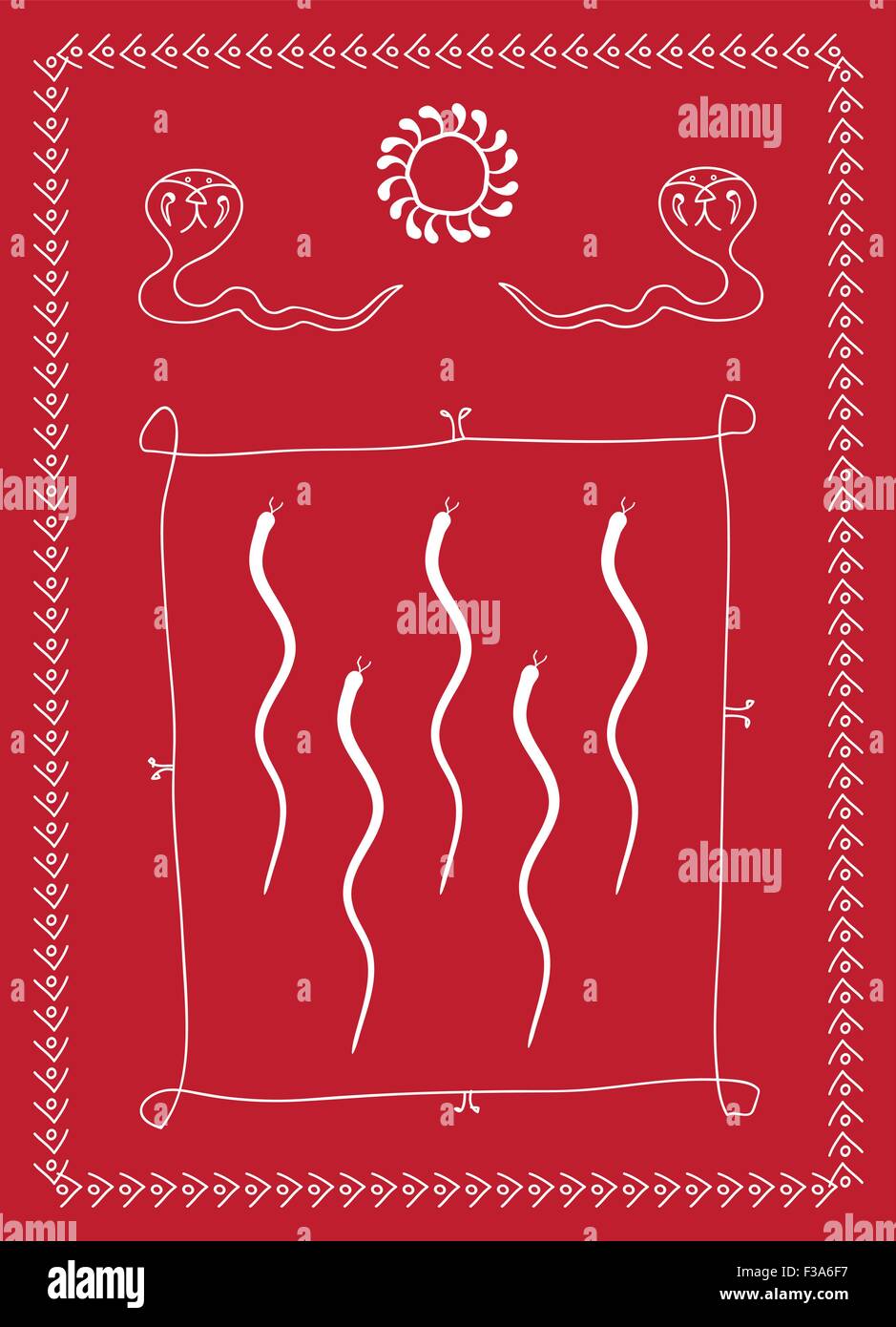 Folk Snake, Tribal Design, Motif, Wall Painting Vector Art Stock Vector ...