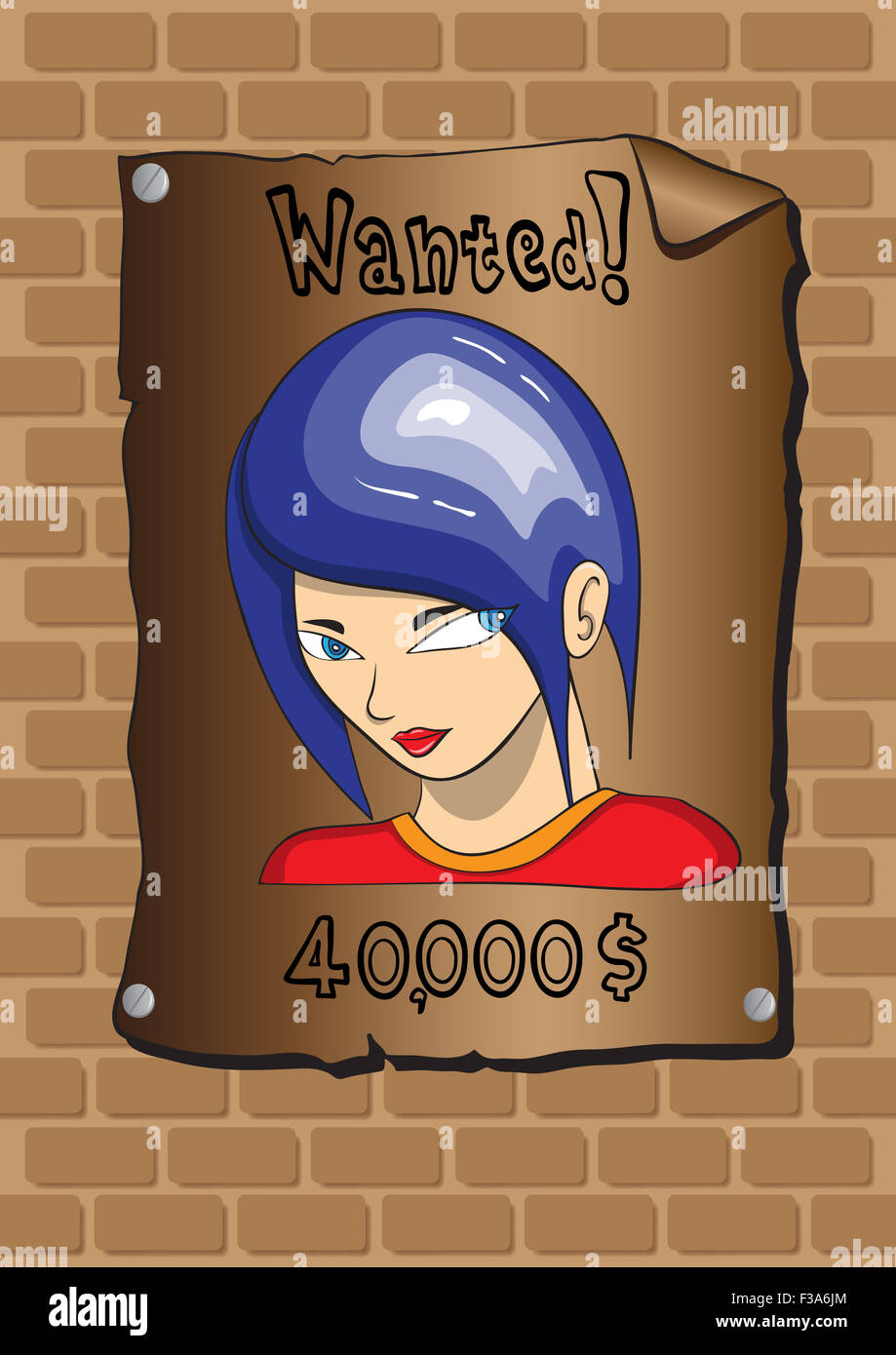 Wanted cartoon poster hi-res stock photography and images - Alamy