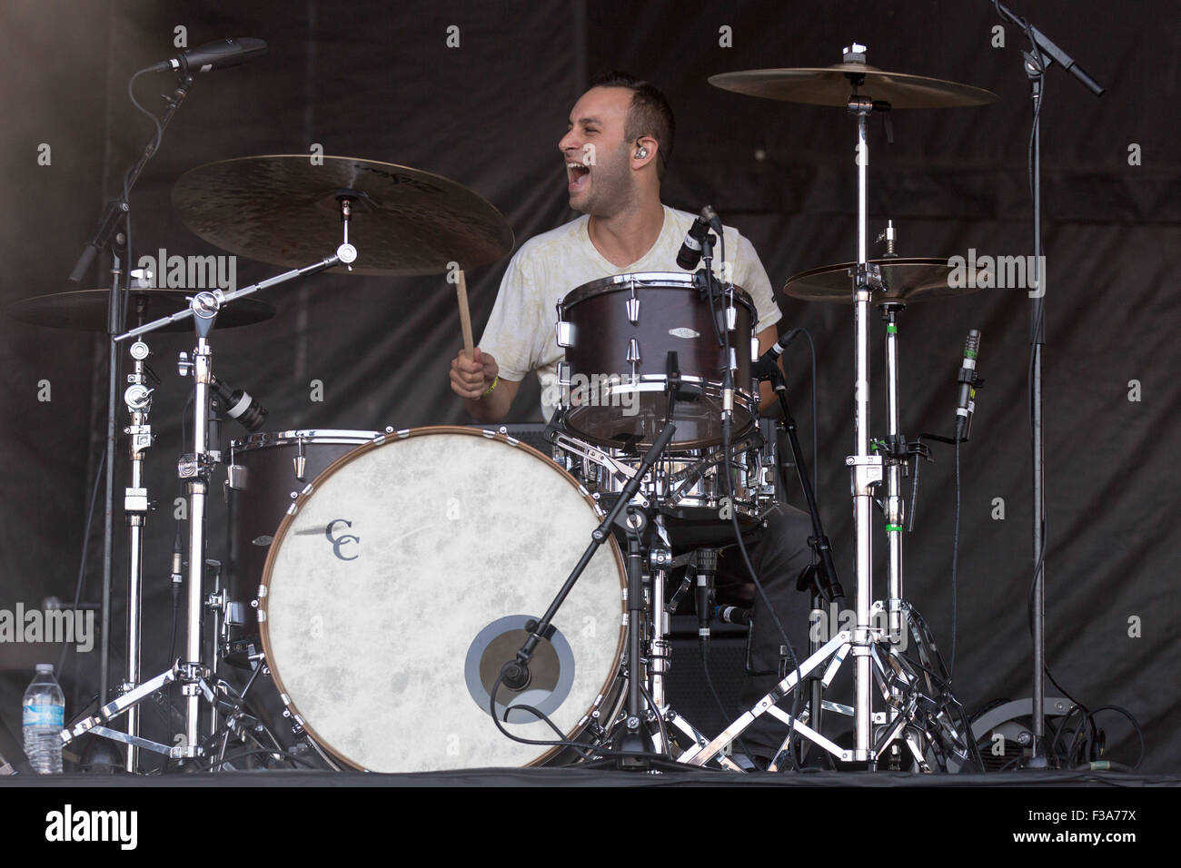Austin, Texas, USA. 2nd Oct, 2015. Drummer BRIAN LANE of Brand New ...