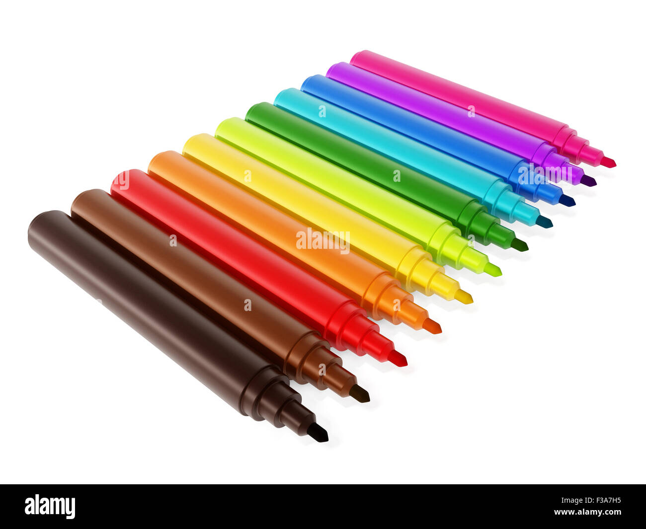 Color marker color pen set isolated on white background Stock Photo - Alamy