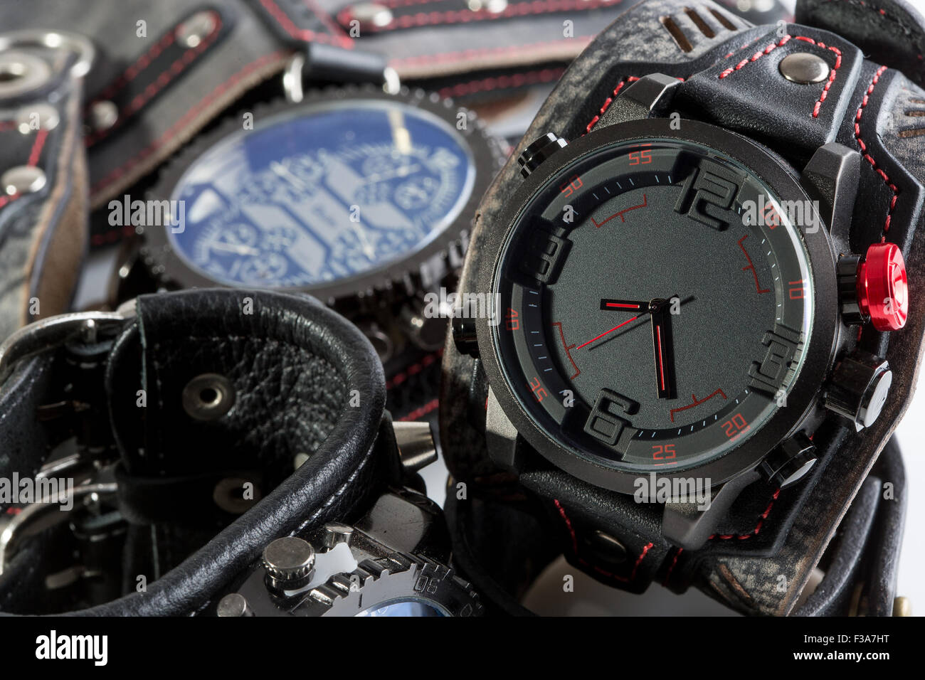 unusual watches. several alternatives dials Stock Photo - Alamy