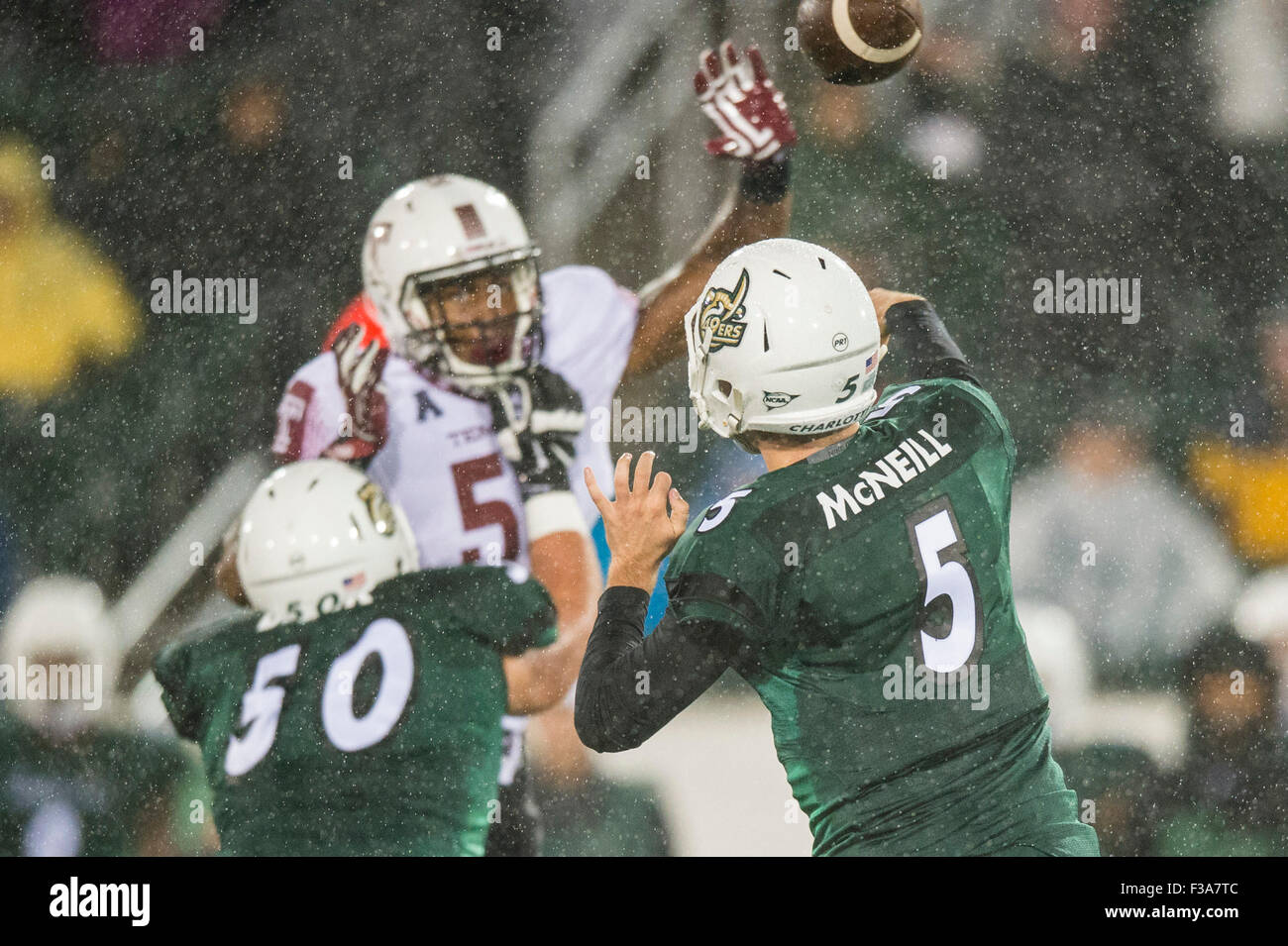 UNCC quarterback Lee McNeill (5) during the NCAA college football game ...