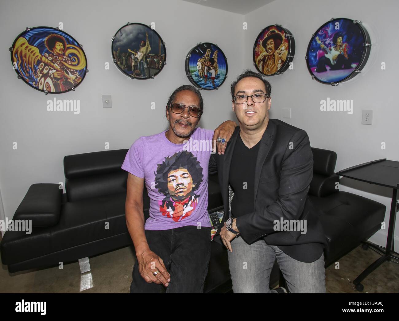 Los Angeles, California, USA. 28th Sep, 2015. Leon Hendrix, left ...