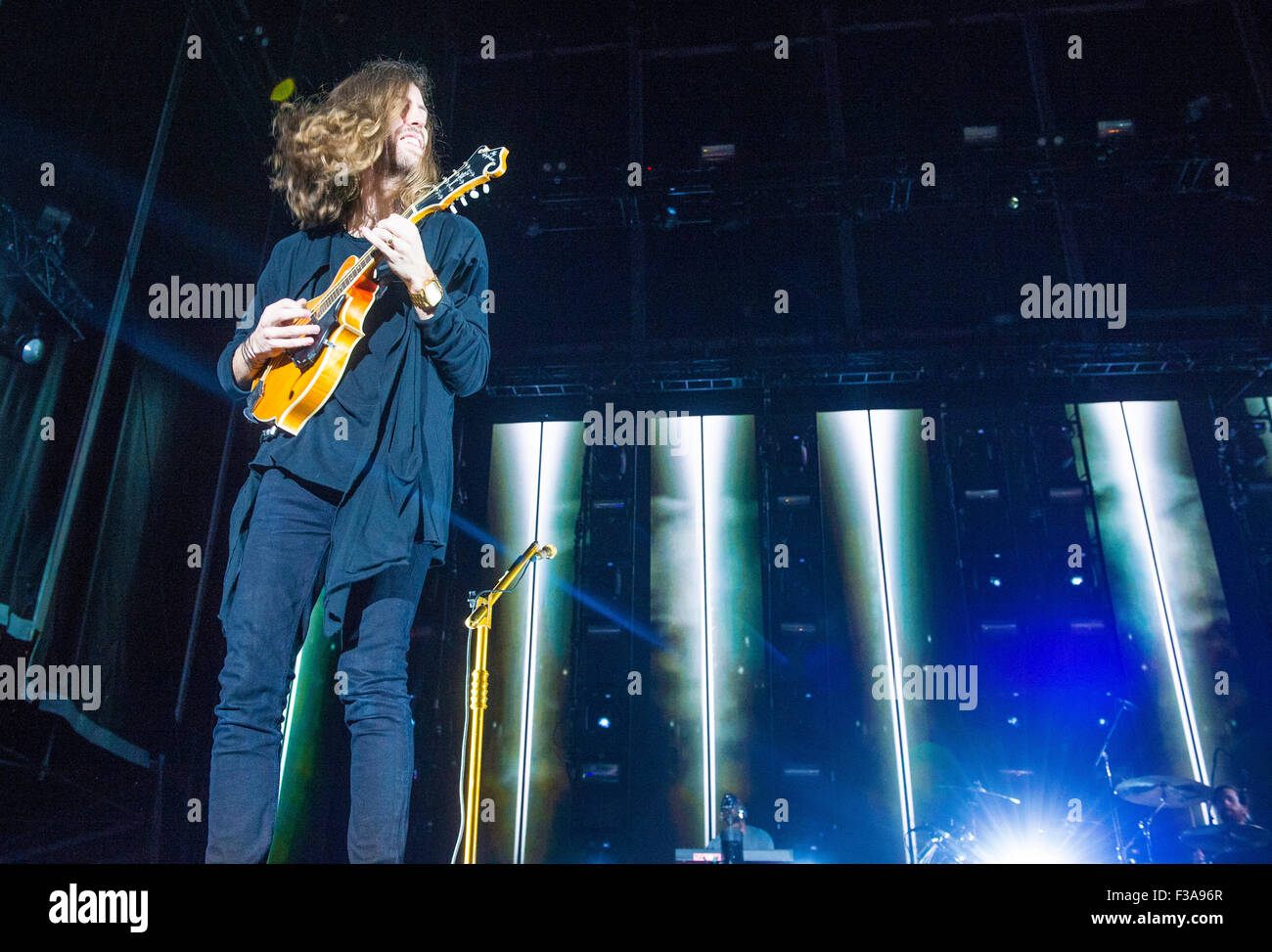 Daniel Wayne Sermon of Imagine Dragons performs on stage at the 2015 ...