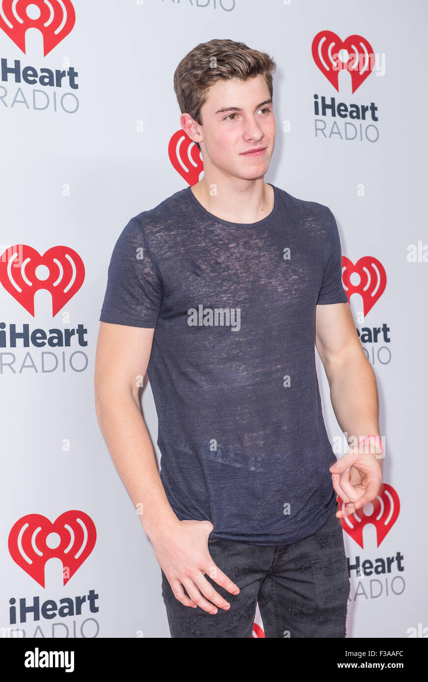 Singer Shawn Mendes attends the 2015 iHeartRadio Music Festival at MGM ...