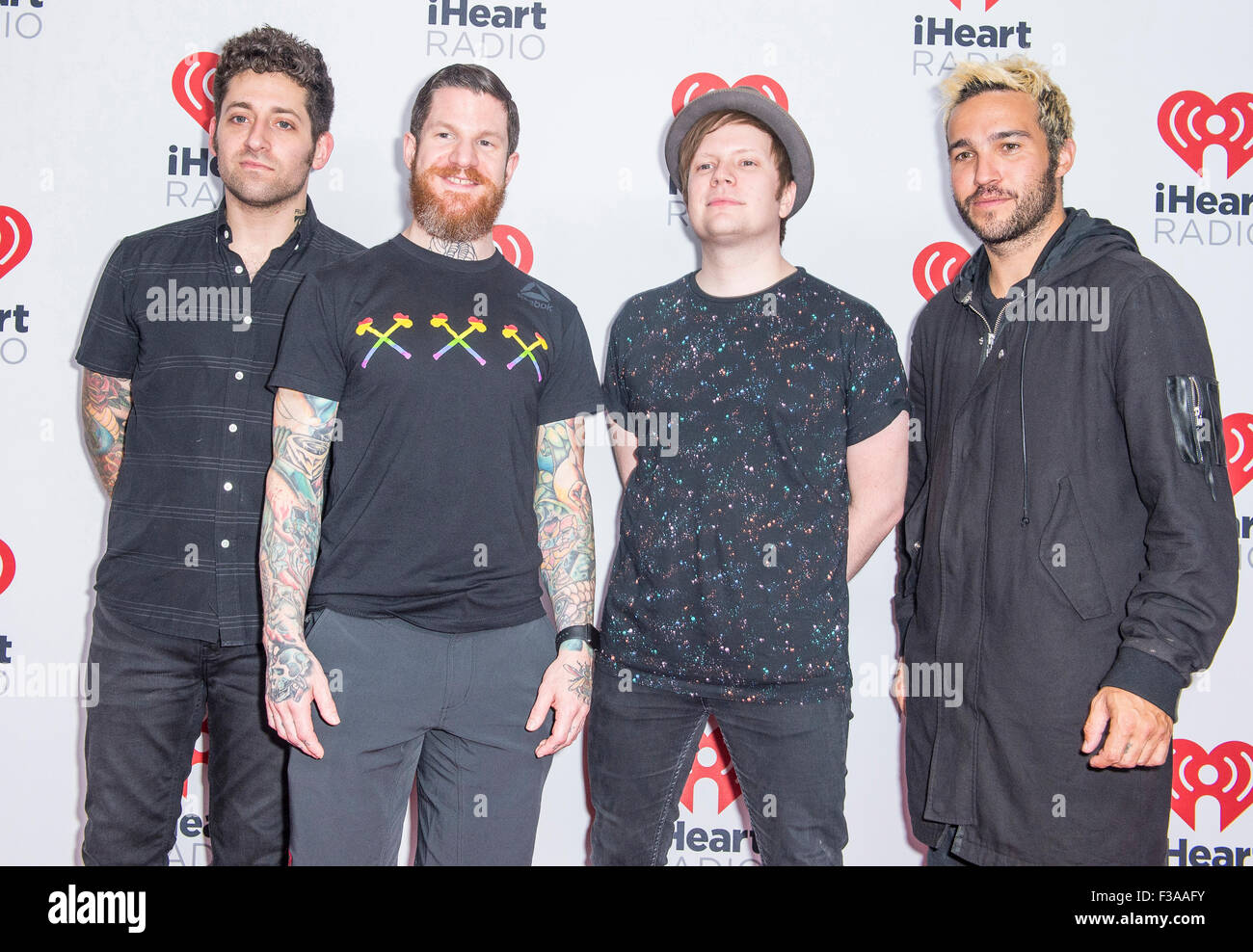 Joe Trohman, Andy Hurley, Patrick Stump and Pete Wentz of Fall Out Boy ...