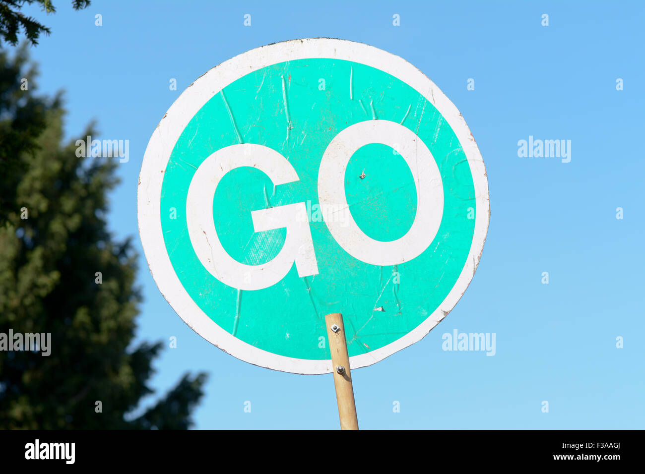 Go sign construction hi-res stock photography and images - Alamy