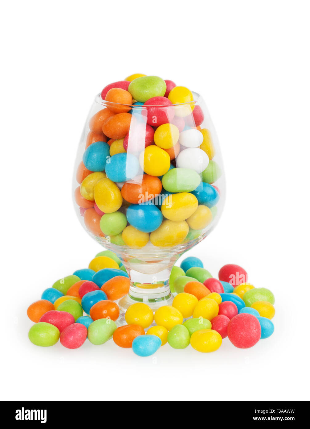 colorful candy in glass isolated on white background Stock Photo - Alamy
