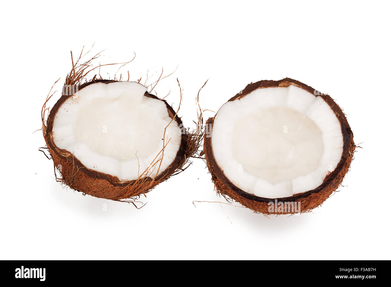 broken coconut isolated on white background Stock Photo - Alamy