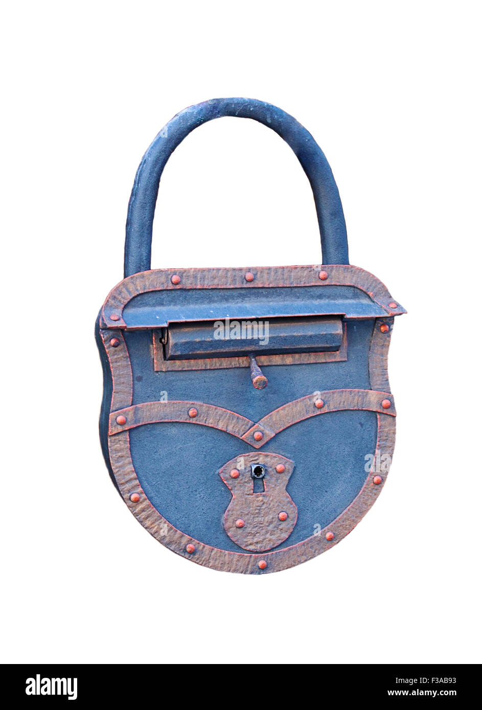blue metal lock isolated on white background Stock Photo - Alamy