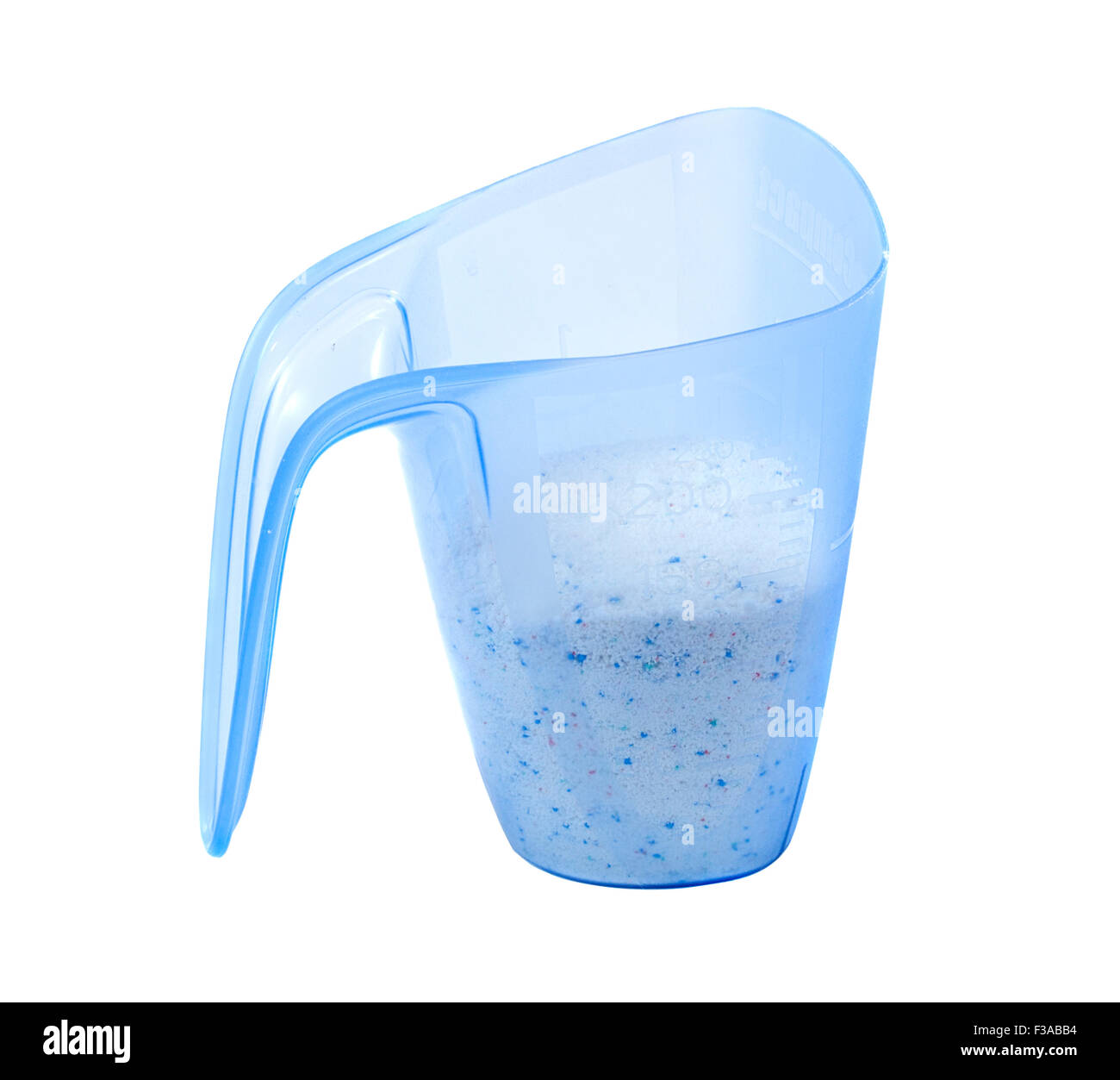 washing powder in a measuring cup isolated on white background Stock ...