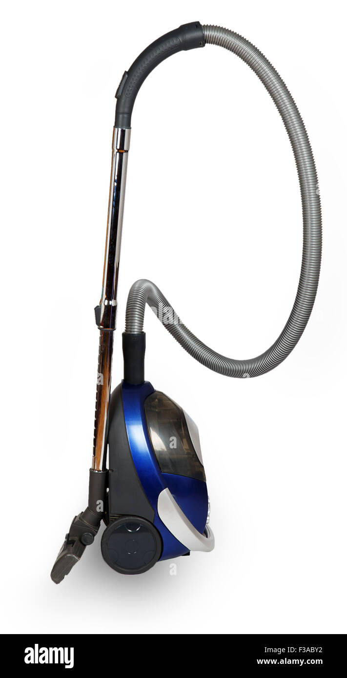Blue vacuum cleaner isolated on white background Stock Photo - Alamy
