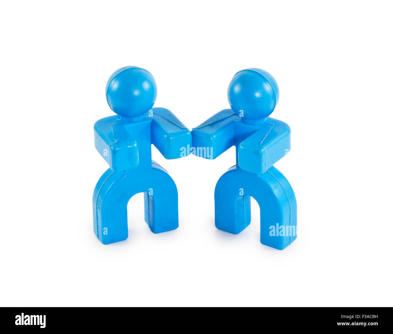two blue figures standing near isolated on white background Stock Photo ...