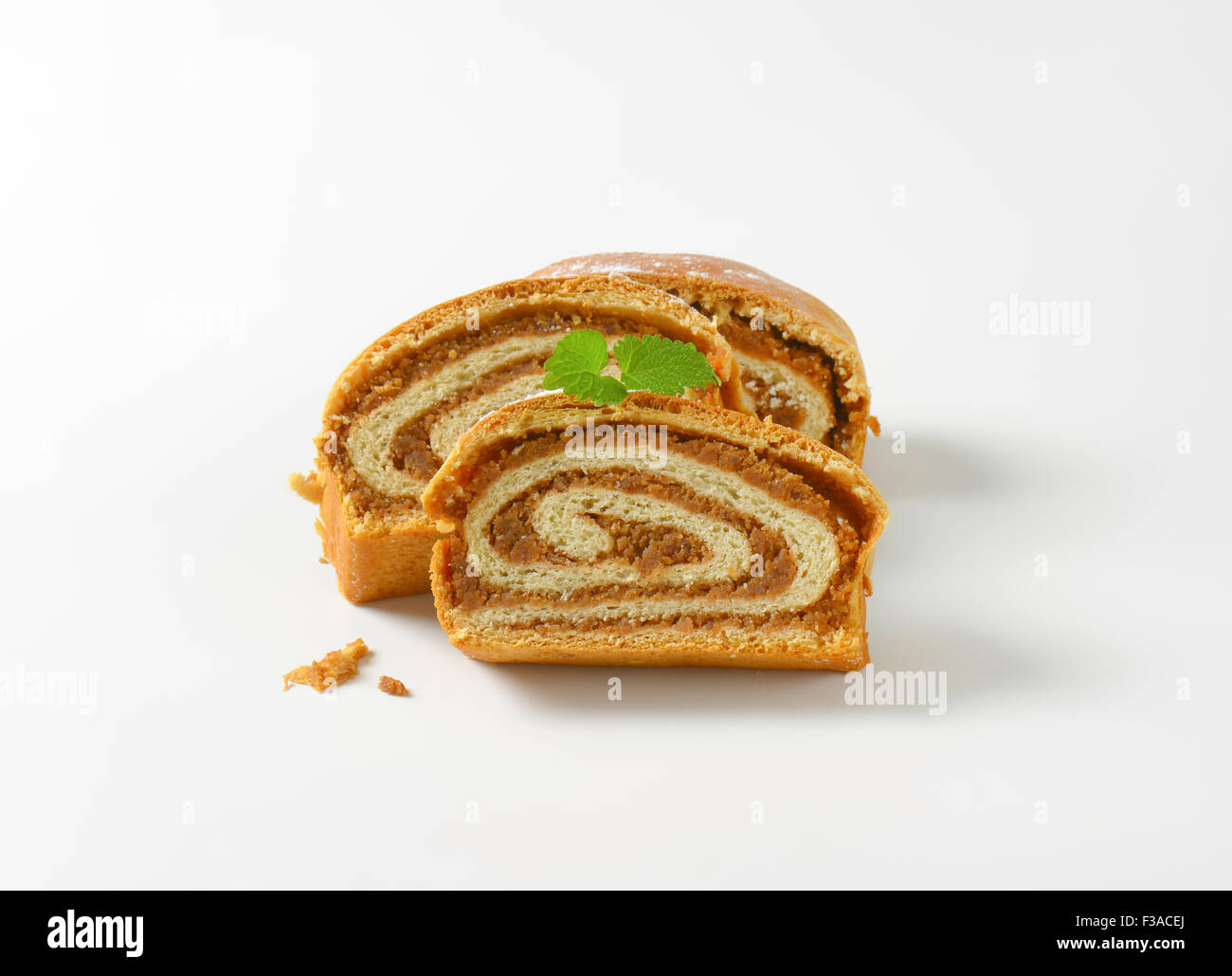 Slices of sweet nut roll Stock Photo - Alamy