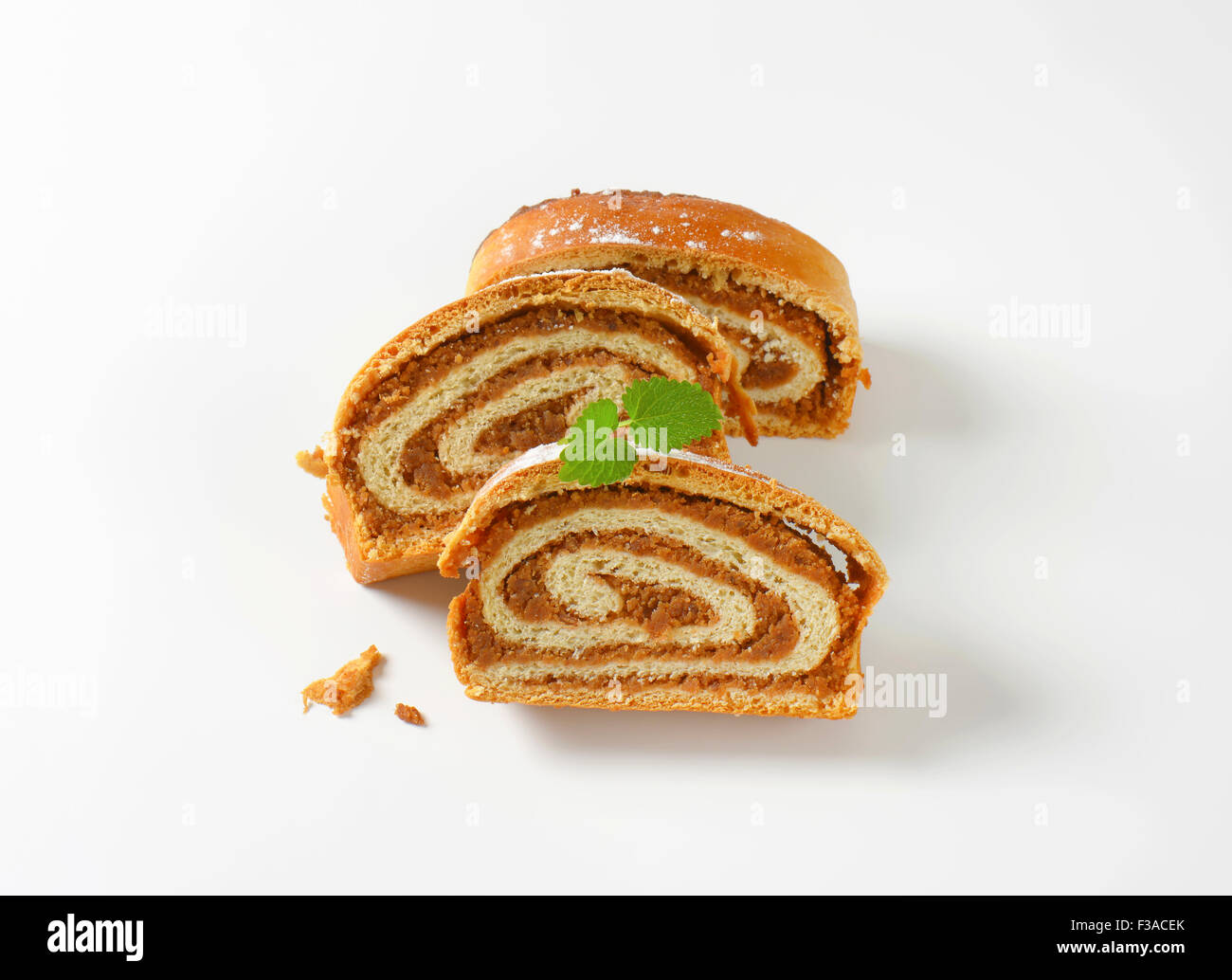 Slices of sweet nut roll Stock Photo - Alamy