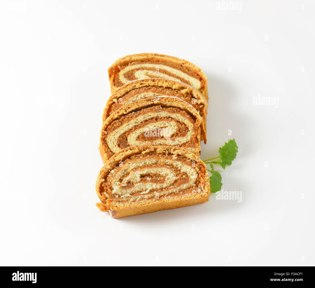 Slices of sweet nut roll Stock Photo - Alamy