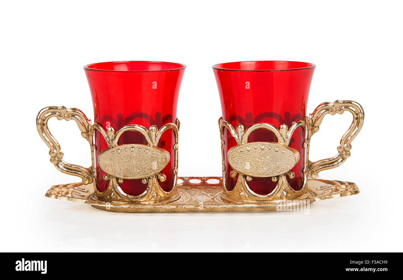 Two clean glass cups stand Cut Out Stock Images & Pictures - Alamy