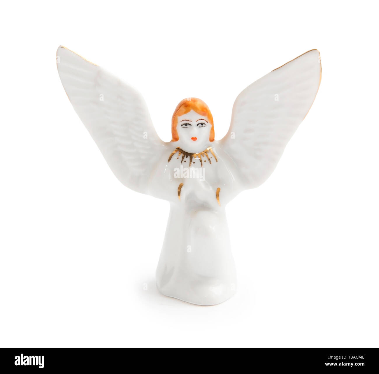 Ceramic Angel isolated on white background Stock Photo - Alamy