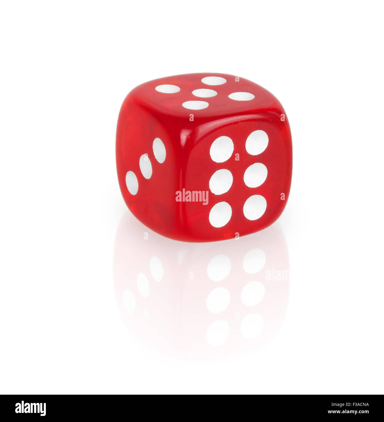 Red dice isolated on a white background Stock Photo - Alamy