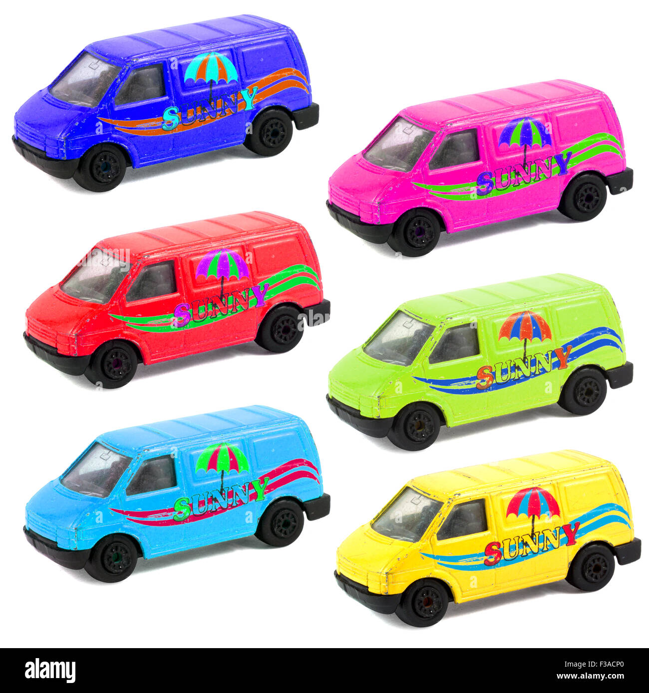 colorful children's toy car models isolated on white background Stock ...