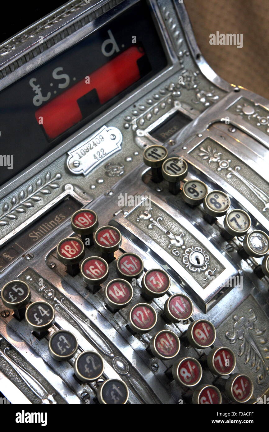 Old fashioned imperial shop till Stock Photo - Alamy