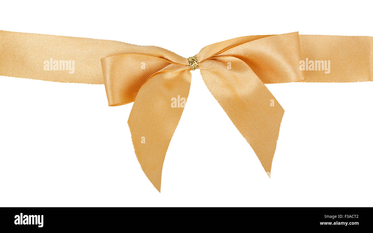 gold bow isolated on white background Stock Photo - Alamy