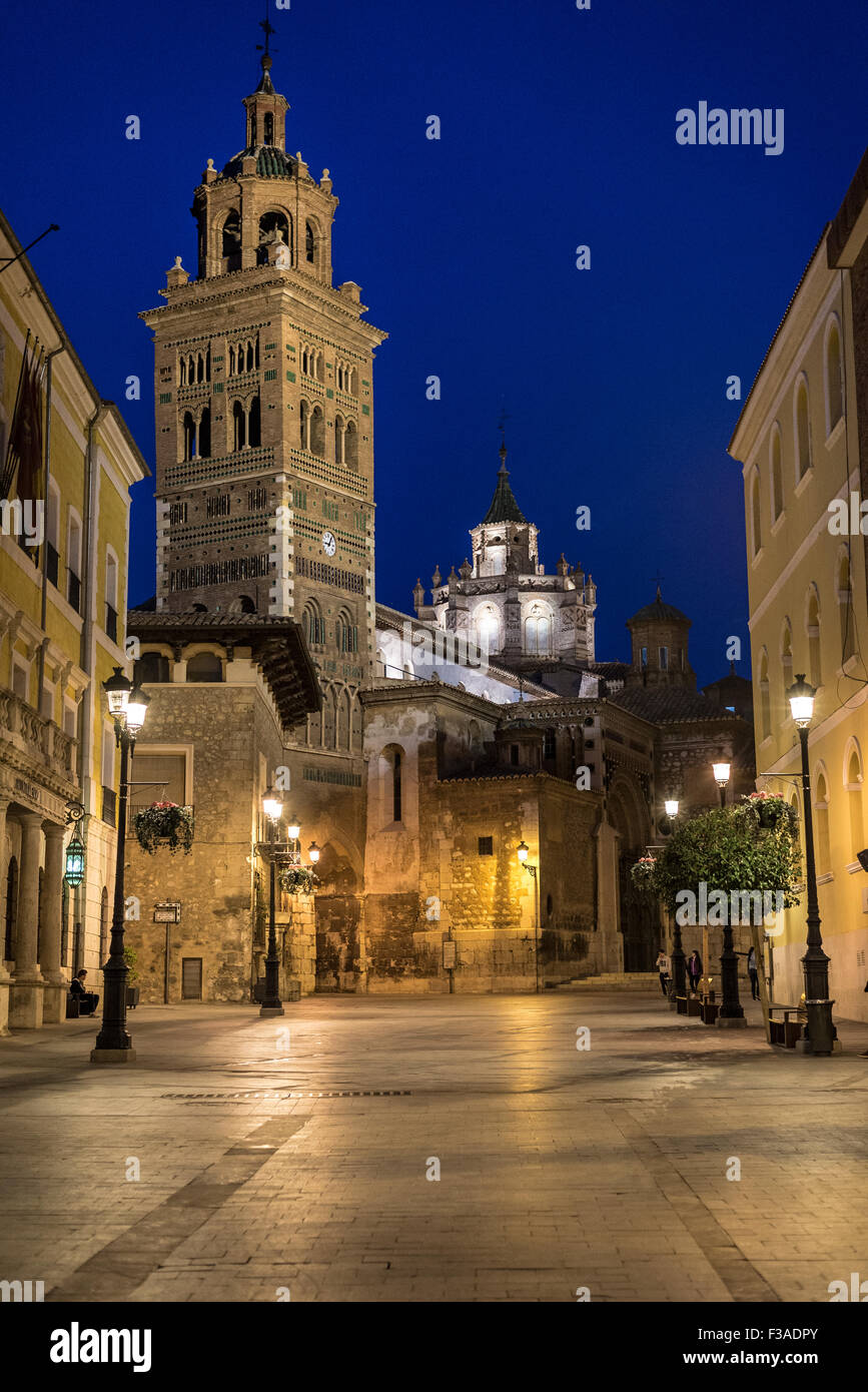 Teruel Cathedral by night, Teruel, Aragon, Spain Stock Photo - Alamy