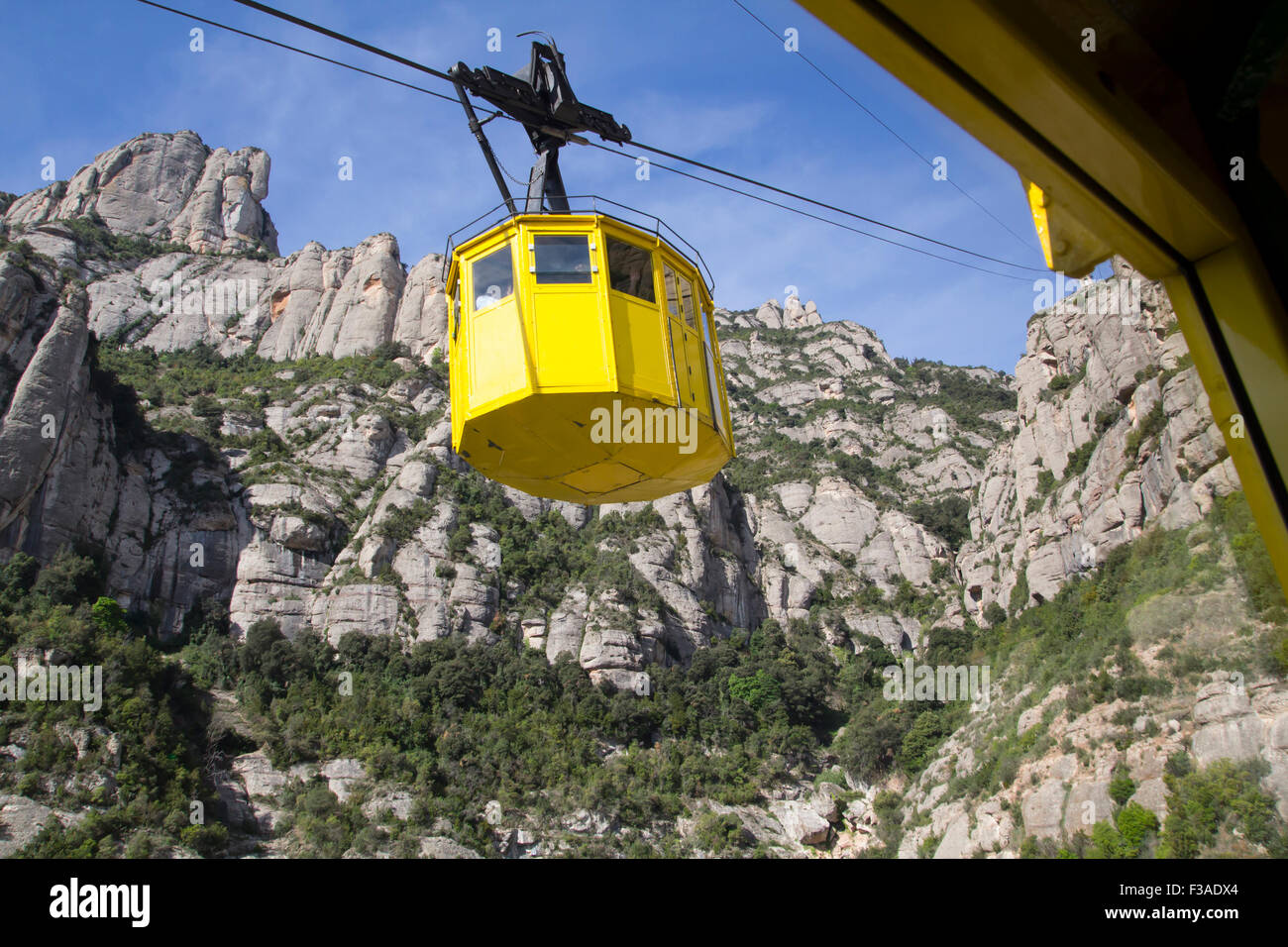 Cable way in Montserrat, Spain Stock Photo - Alamy