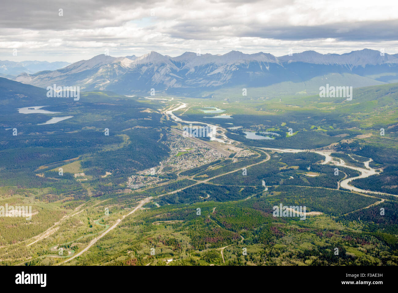 View over Jasper National Park, Alberta, Canada Stock Photo - Alamy