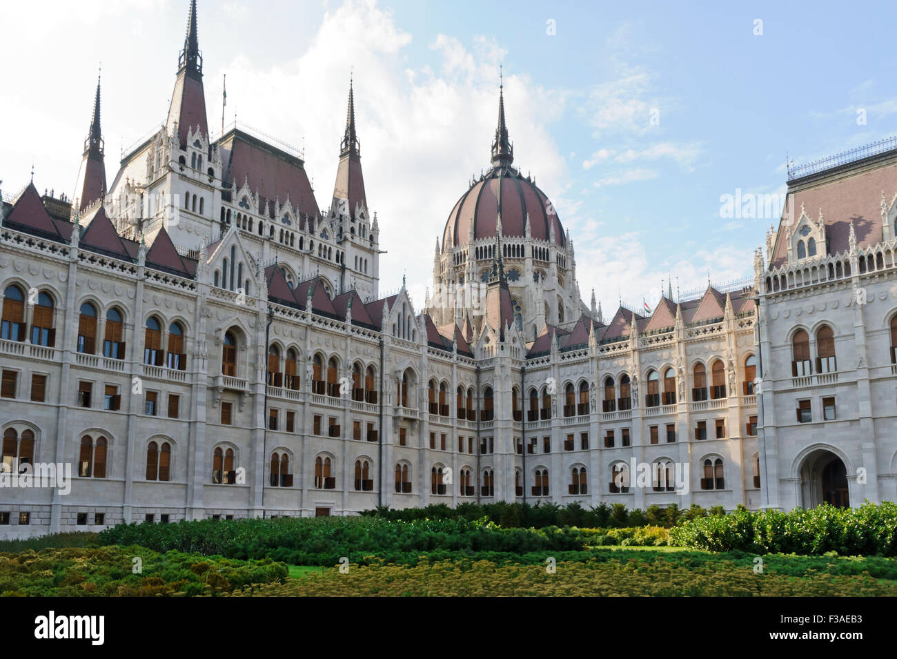 The Gothic style Hungarian Parliament building in Budapest, Hungary ...