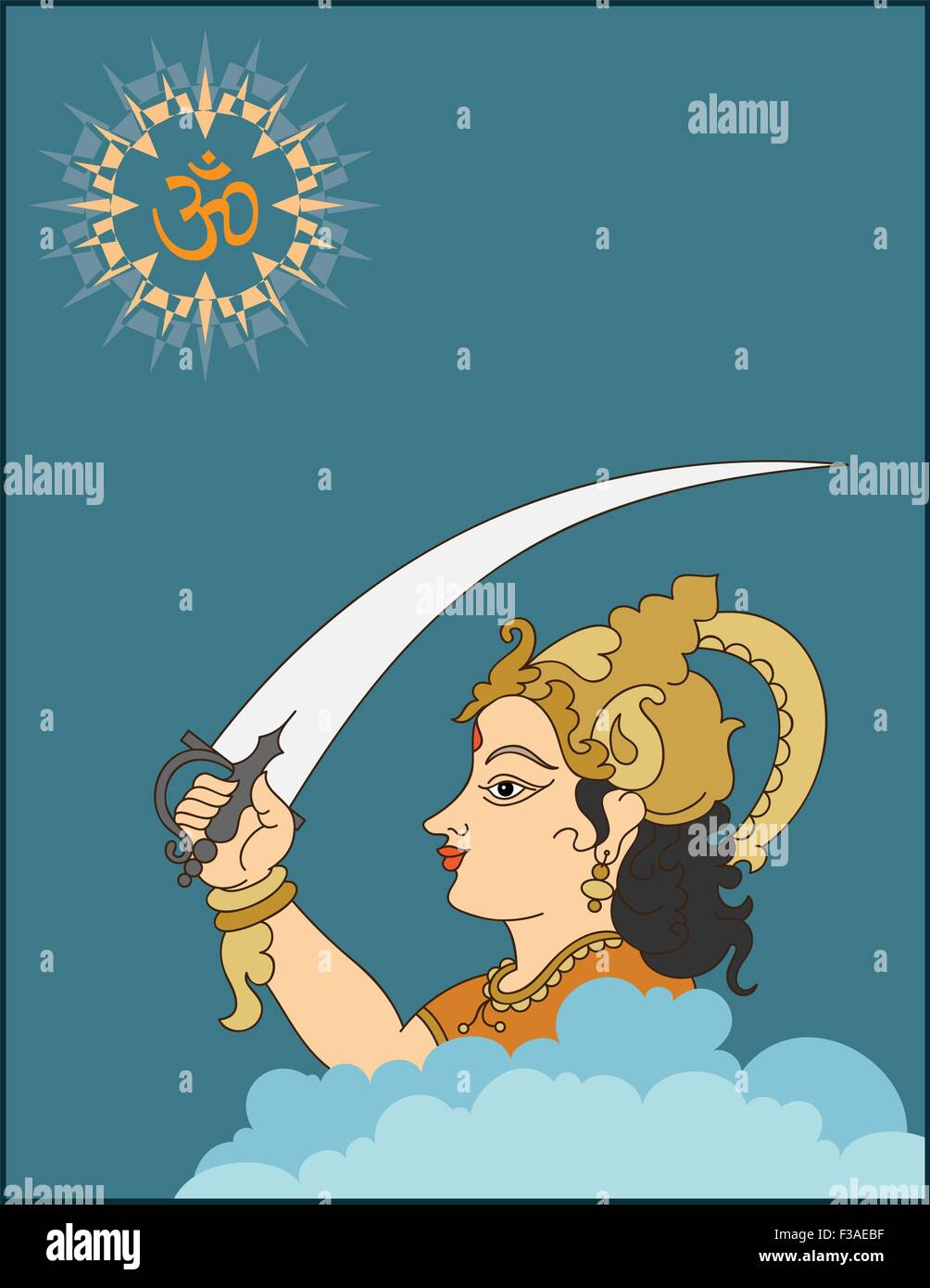 Durga Goddess of Power Vector Art Stock Vector Image & Art - Alamy