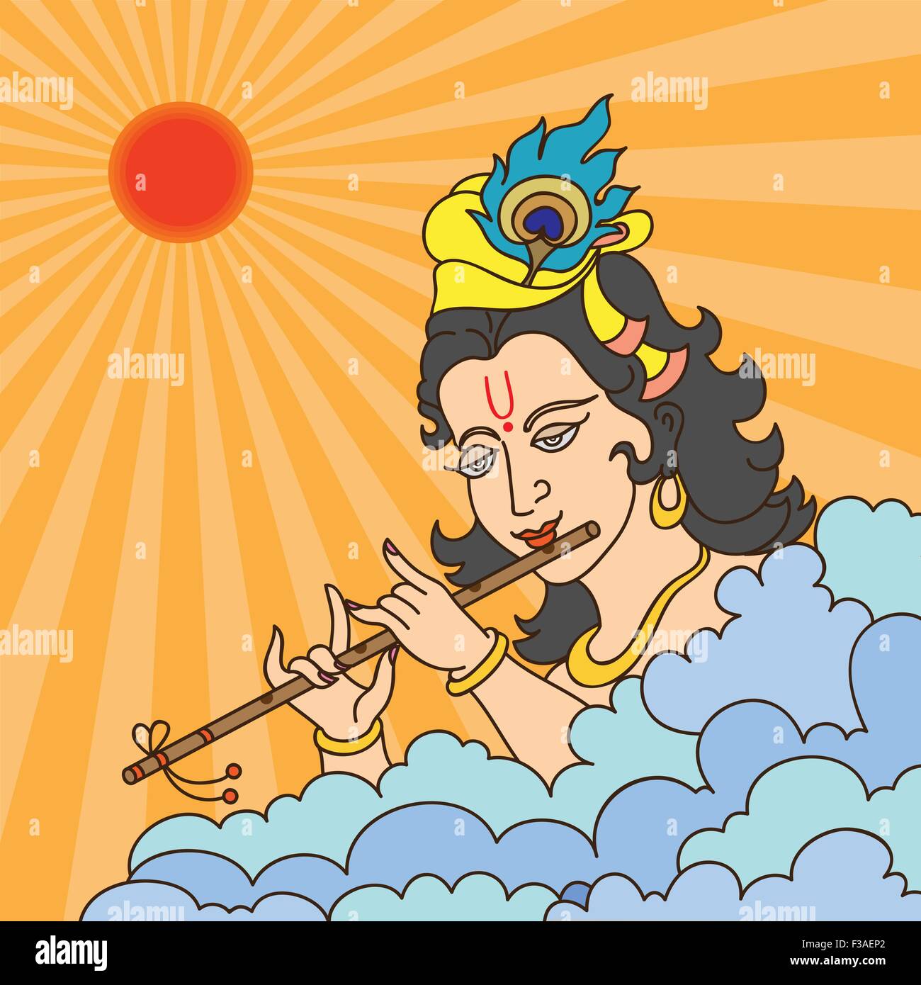 Calligraphic Lord Krishna Vector Art Stock Vector Image & Art - Alamy