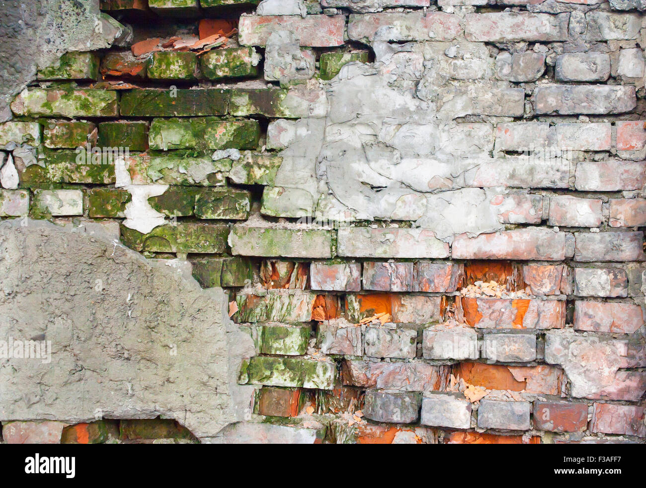 old crumbling brick wall Stock Photo - Alamy