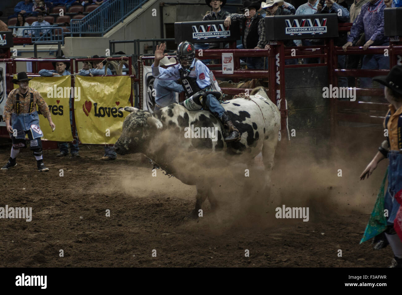 Cowboy falling off bull hi-res stock photography and images - Alamy