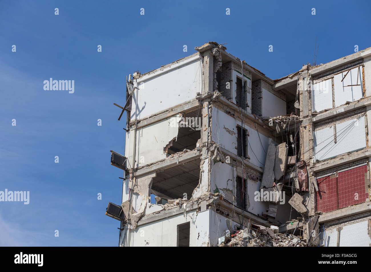 Pieces of Metal and Stone are Crumbling from Demolished Stock Photo - Alamy