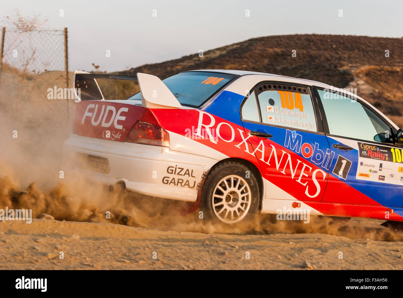Cyprus rally 2015. Driver Derviş DIZLIKLIOĞLU co-driver Ali ...