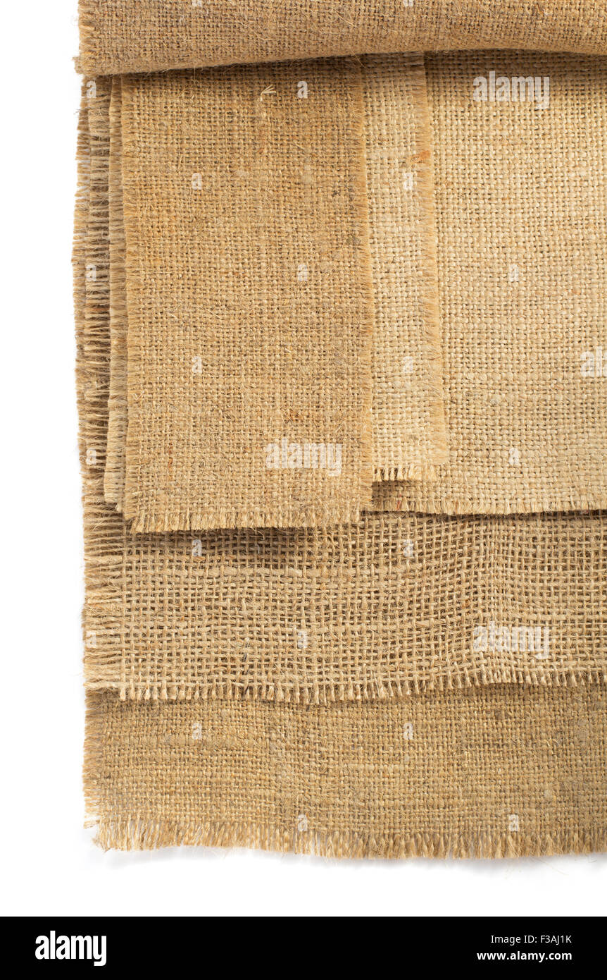 burlap hessian sacking isolated on white background Stock Photo - Alamy