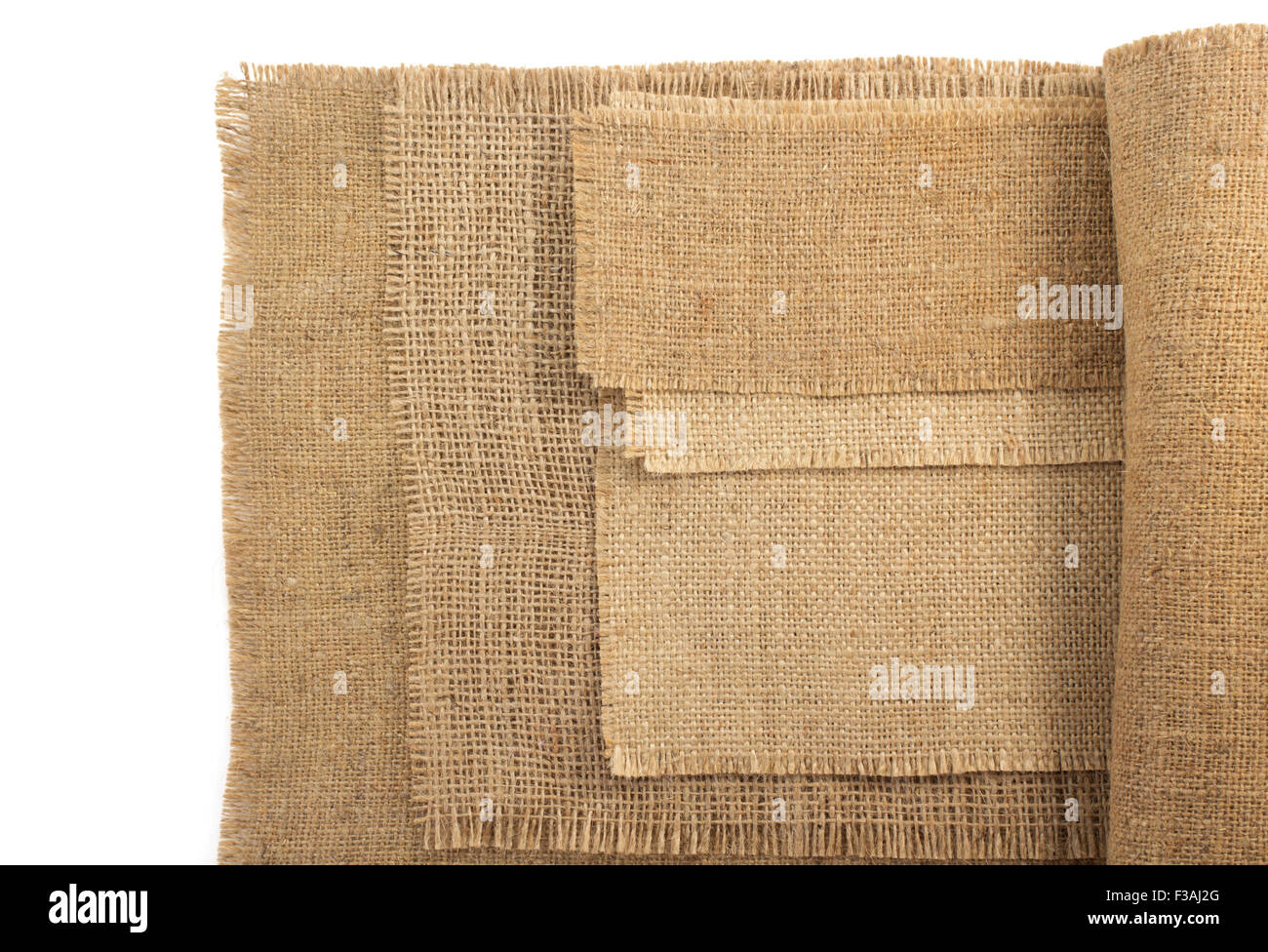 burlap hessian sacking isolated on white background Stock Photo - Alamy