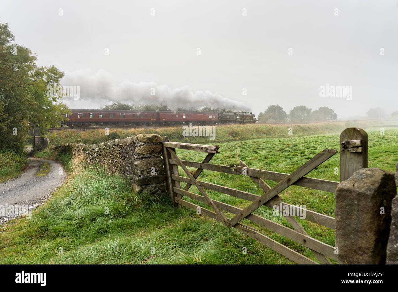 Long Preston, North Yorkshire, UK. 3rd October, 2015. On a foggy Autumn ...