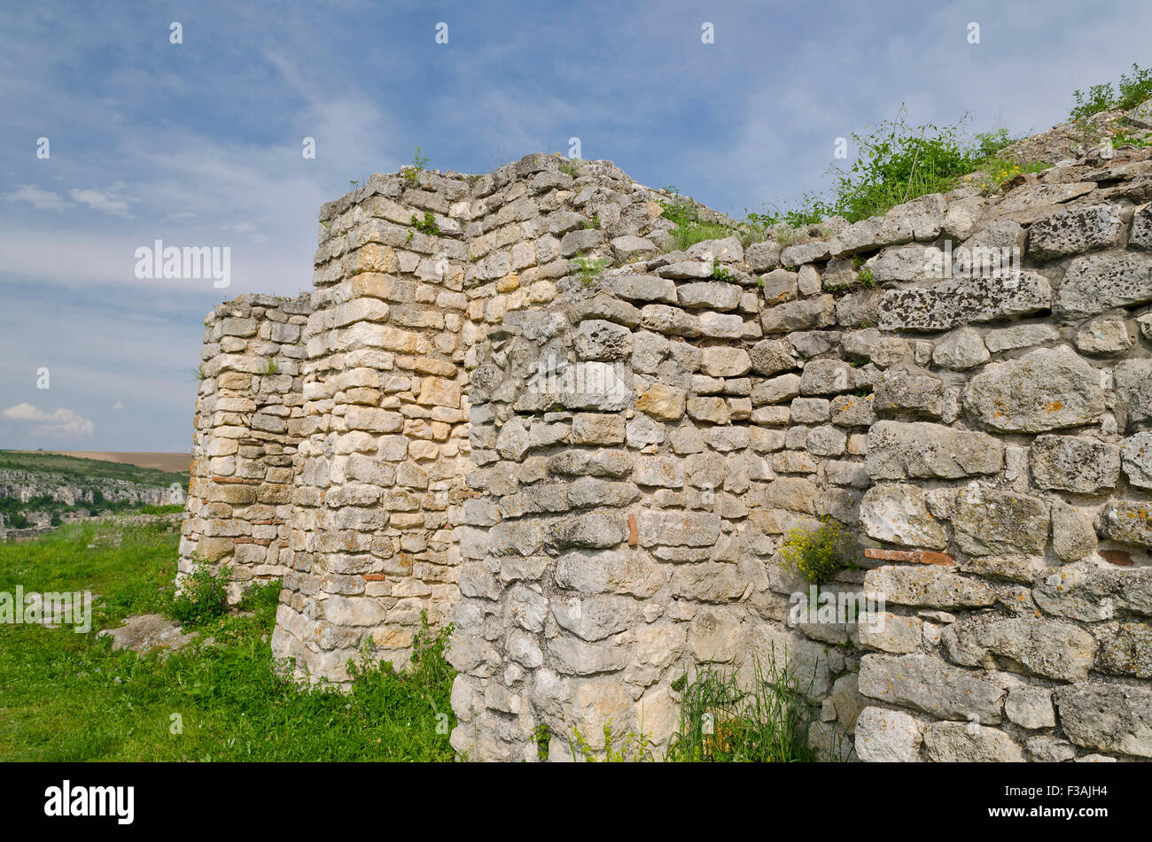 Ancient ruins of a medieval fortress close to the village of Cherven ...