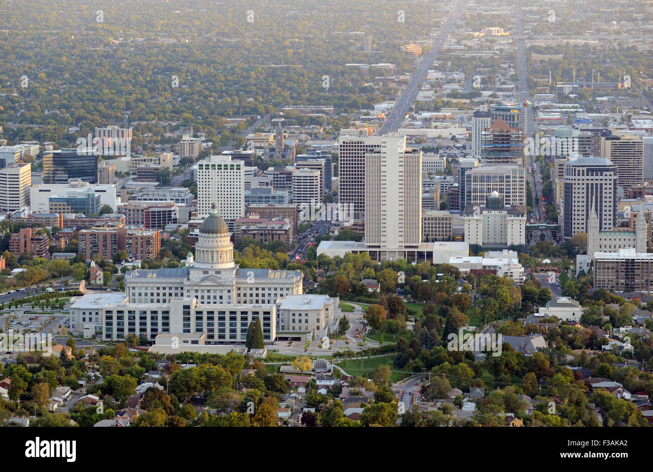 Salt Lake City skyline with Capitol building, Utah Stock Photo - Alamy