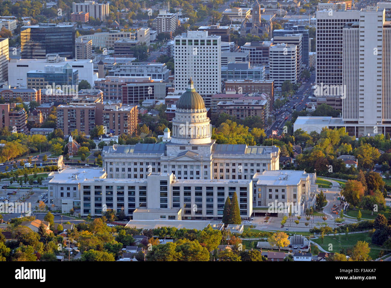 Salt Lake City skyline with Capitol building, Utah Stock Photo - Alamy