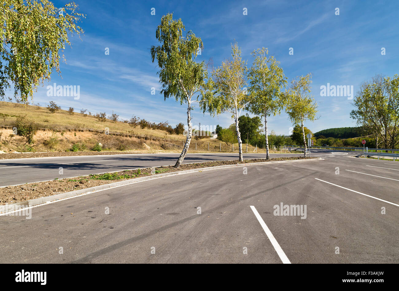 Тurnoff on the road near the town of Razgrad Stock Photo - Alamy