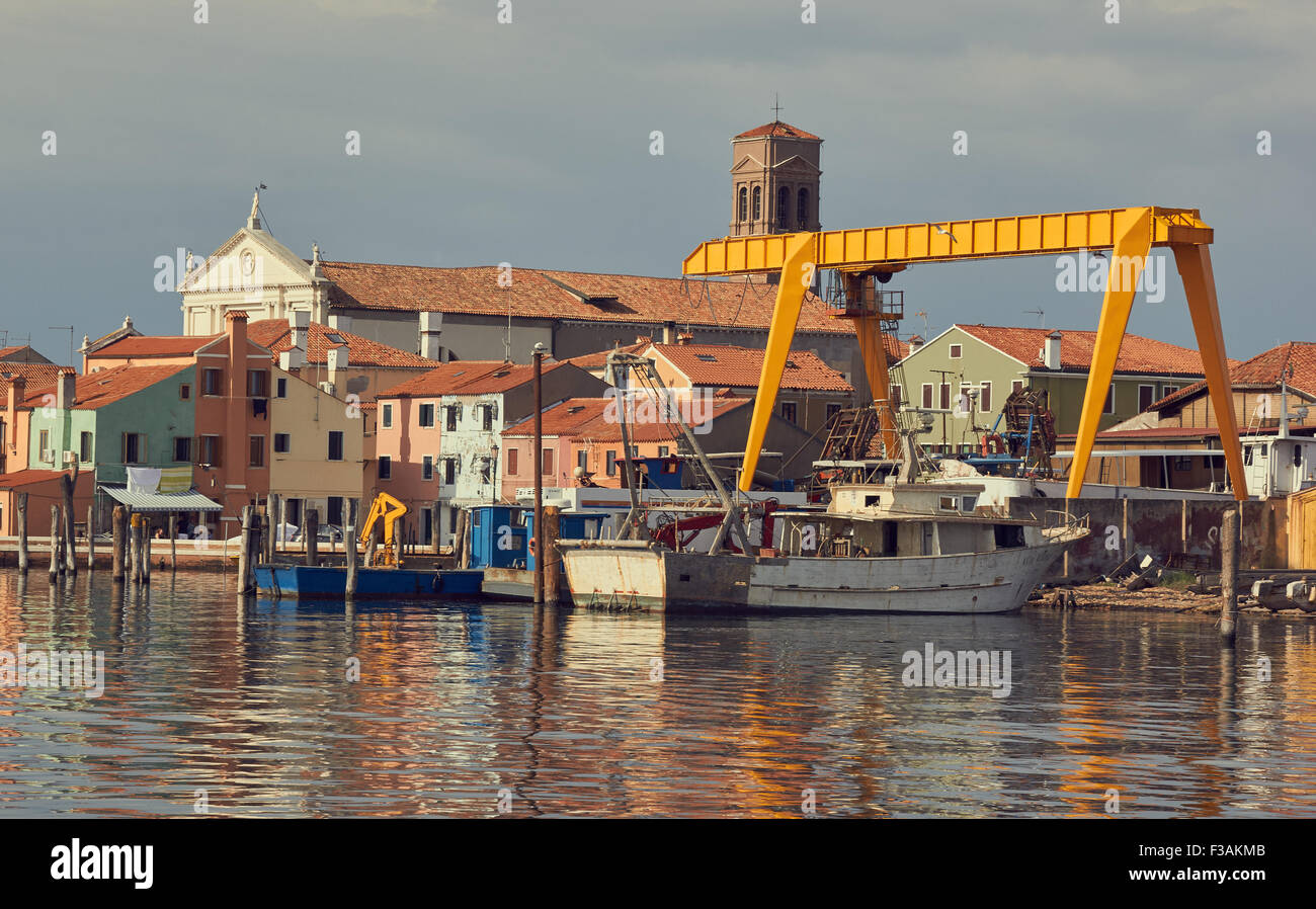 Village of Pellestrina on the Venetian island of the same name Veneto ...