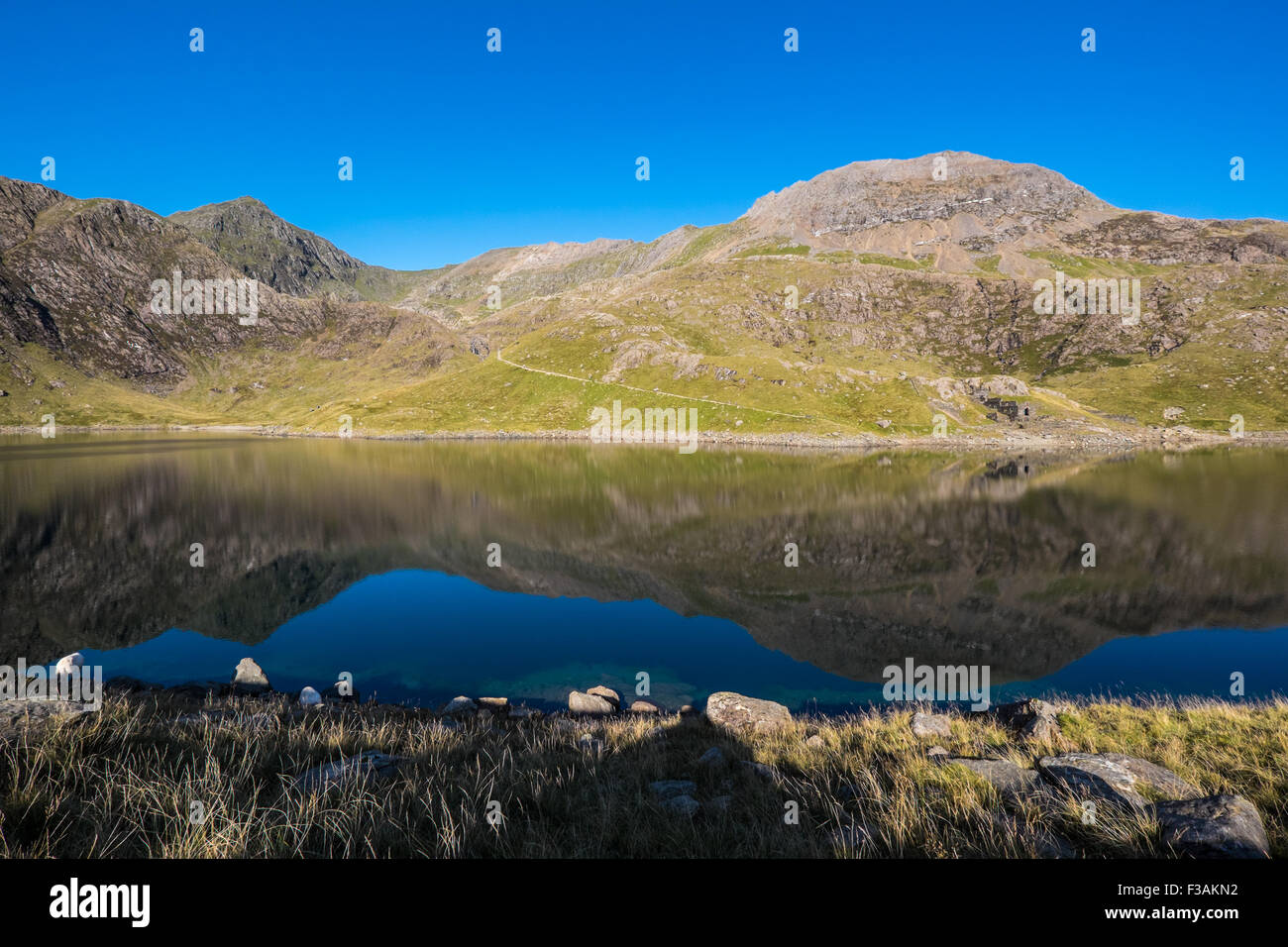 Llyn Llydaw, Snowdon and Crib Goch in Snowdonia National park , Wales ...